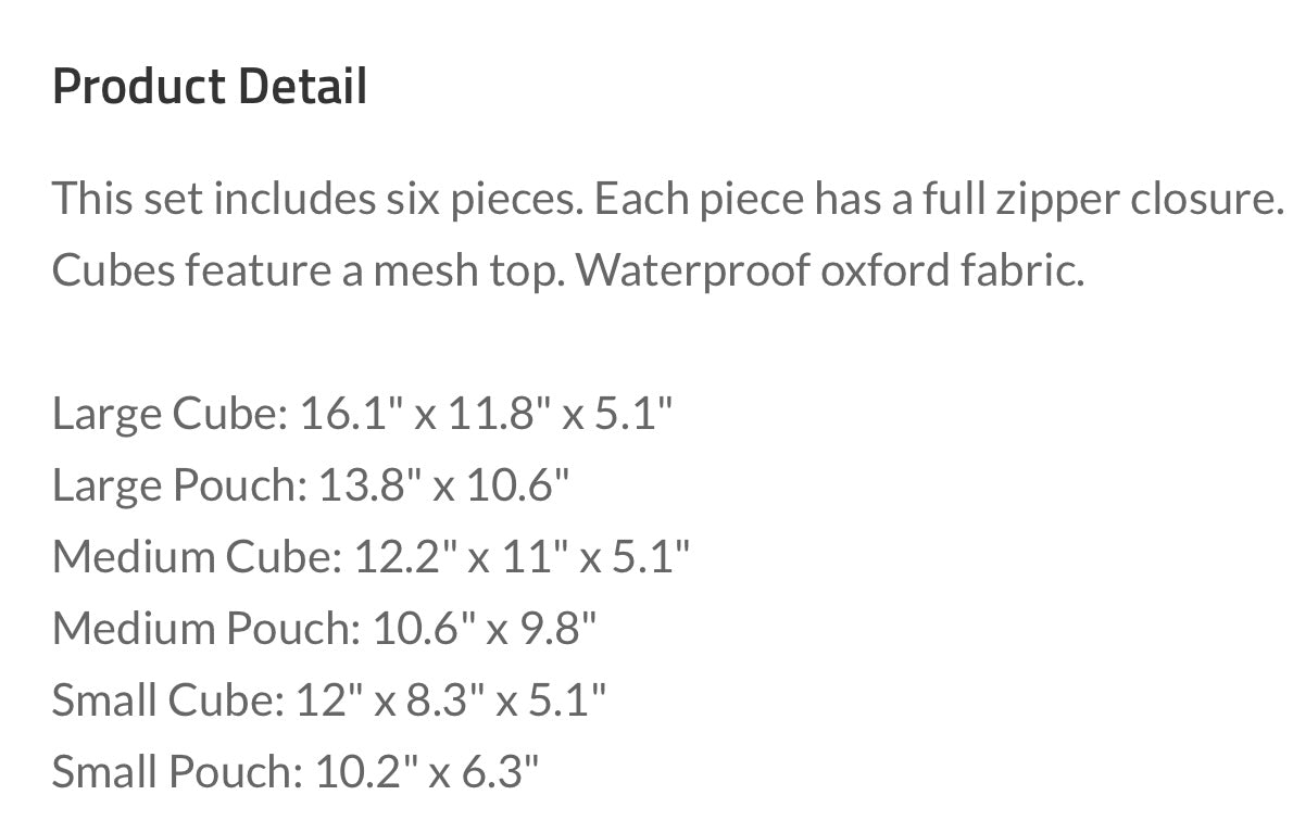 Packing Cubes – Jagged Ambition